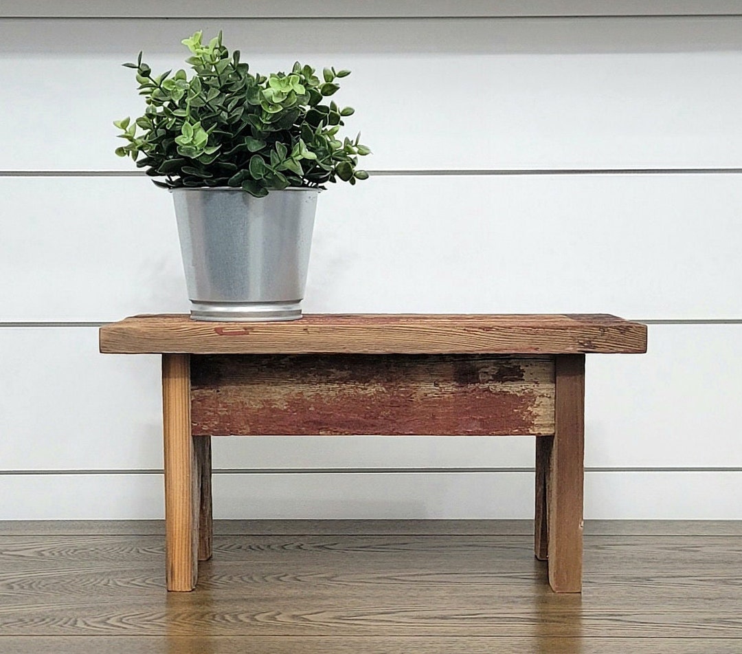 Rustic Wood Bench, Small Wood Bench, Barn Wood Bench, Barn Wood Riser ...