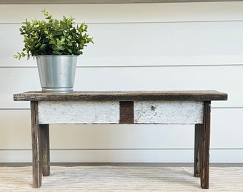 Rustic Wood Bench, Small Wood Bench, Barn Wood Bench, Barn Wood Riser ...