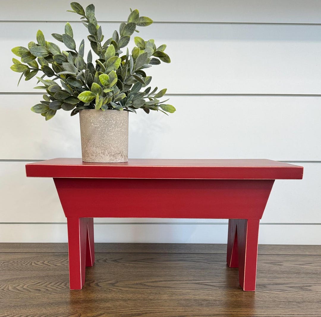 Small Wood Bench, Wood Riser, Farmhouse Bench, Rustic Wood Riser ...