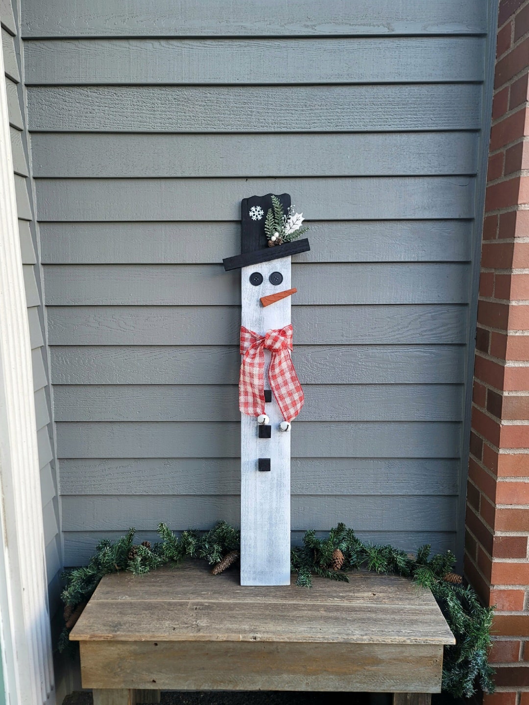 Snowman Porch Leaner Winter Porch Leaner Reclaimed Wood - Etsy
