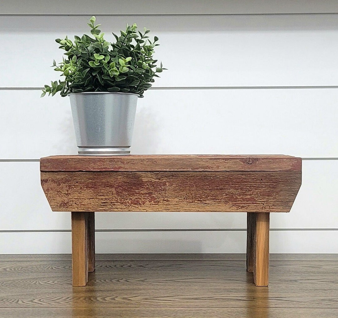Rustic Wood Bench, Small Wood Bench, Barn Wood Bench, Barn Wood Riser ...