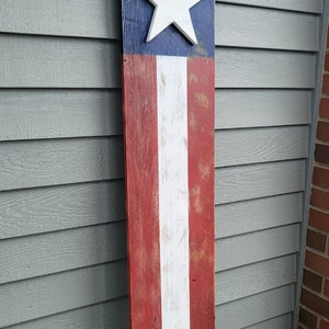 Rustic American Flag Porch Leaner, American Flag, Wood Flag. Rustic ...
