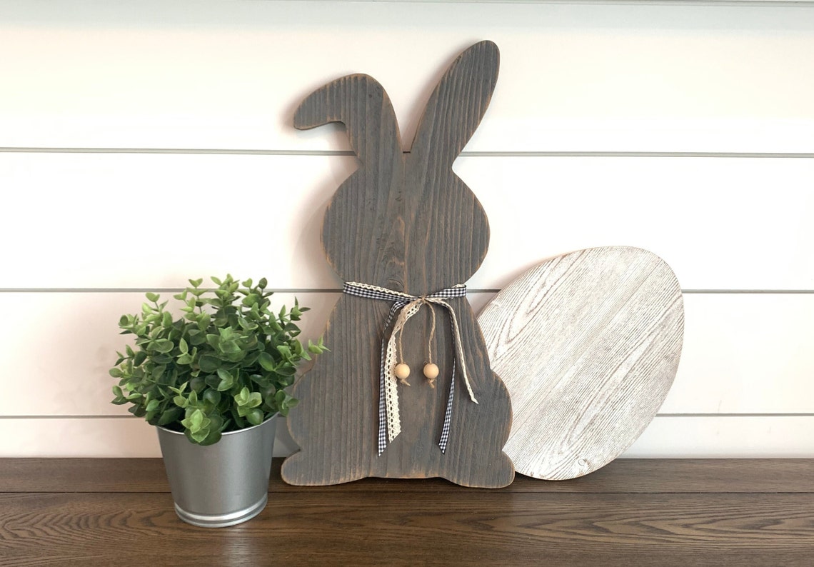 Rustic Wood Bunny Wood Easter Bunny Easter Decor Spring | Etsy