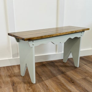 Rustic Wood Bench, Cottage Bench, Vintage Farmhouse Bench, Primitive ...