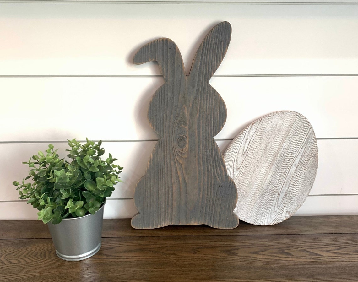 Rustic Wood Bunny Wood Easter Bunny Easter Decor Spring | Etsy