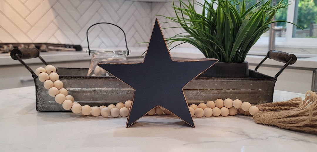 Rustic Wood Star, Navy Wood Star, Tiered Tray Decor, 4th of July Decor ...