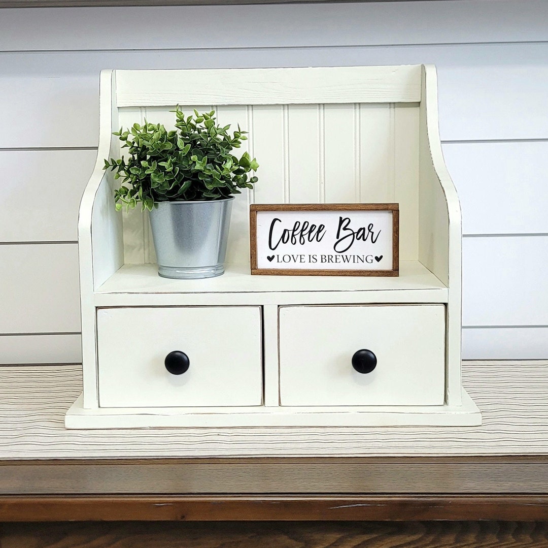 Rustic Wood Shelf With Storage Boxes, Wood Organizer, Primitive Shelf ...