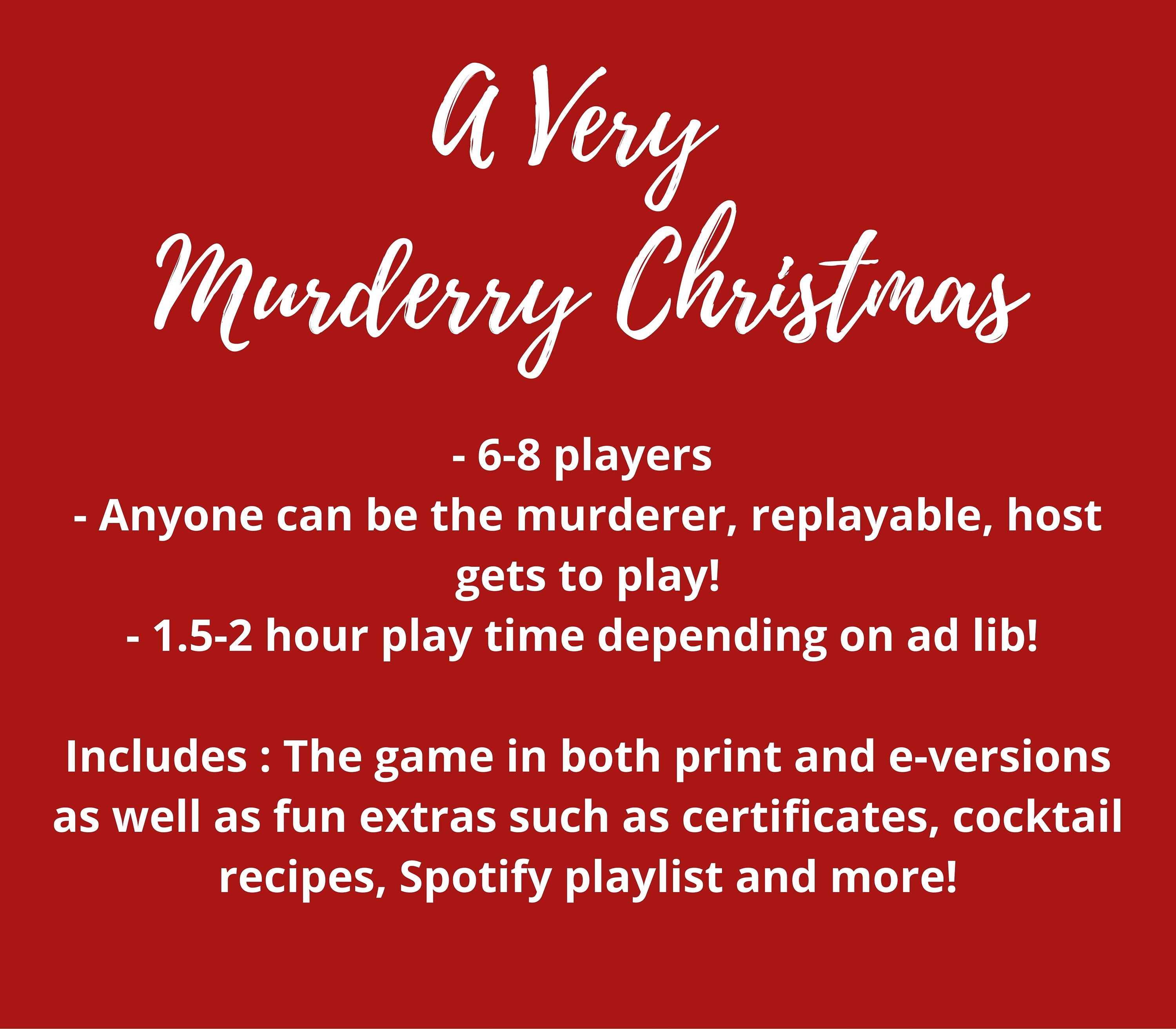 A Very Murderry Christmas/christmas Murder Mystery Party - Etsy