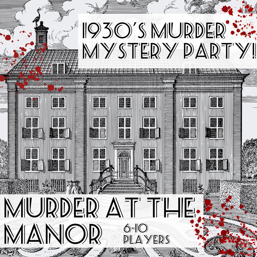 Classic Murder Mystery Party Game/1930s Dress Manor House Mystery/adult ...