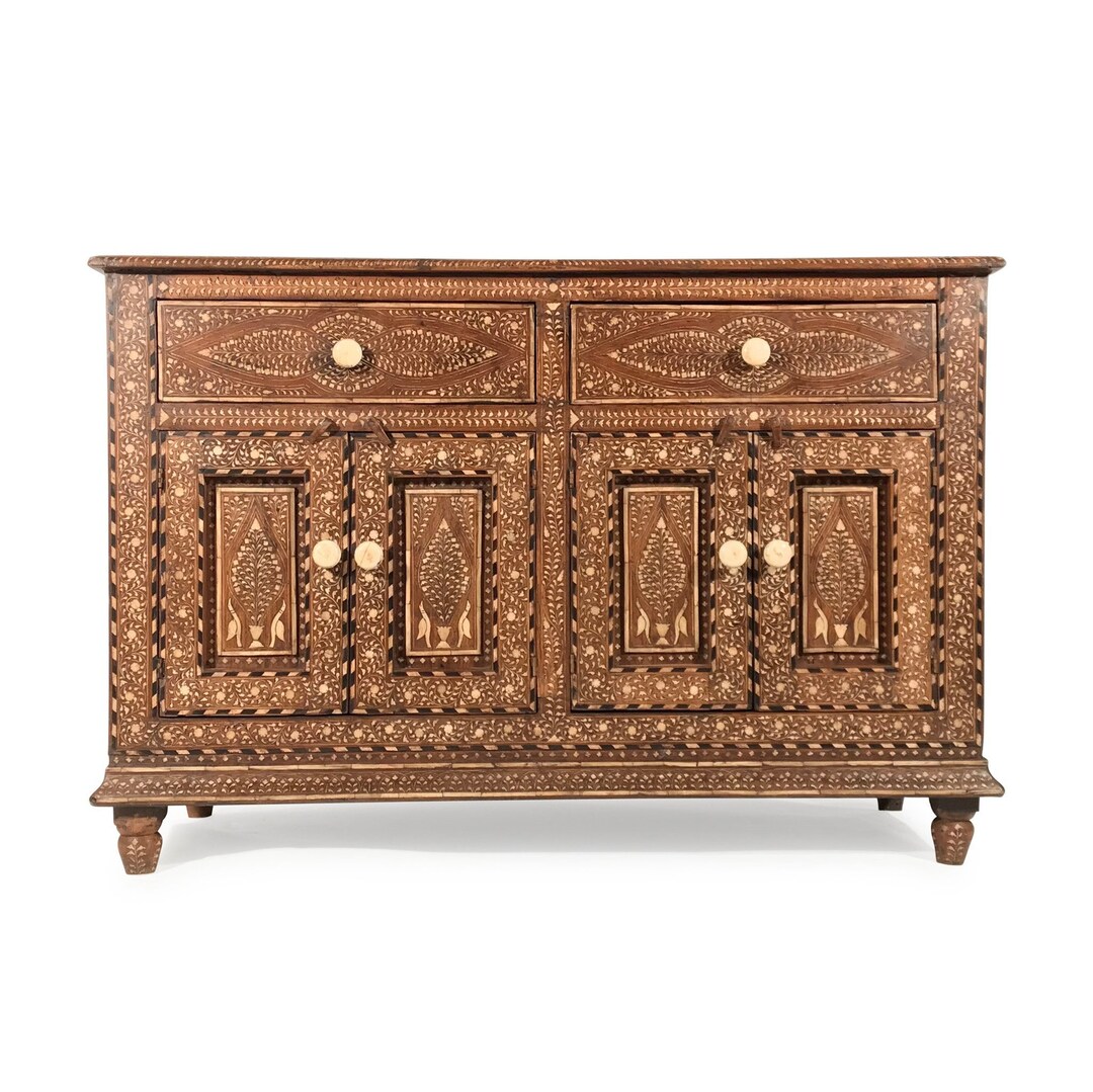 Bone Inlay Sideboard Teakwood Bone Inlaid Sideboard Bone - Etsy