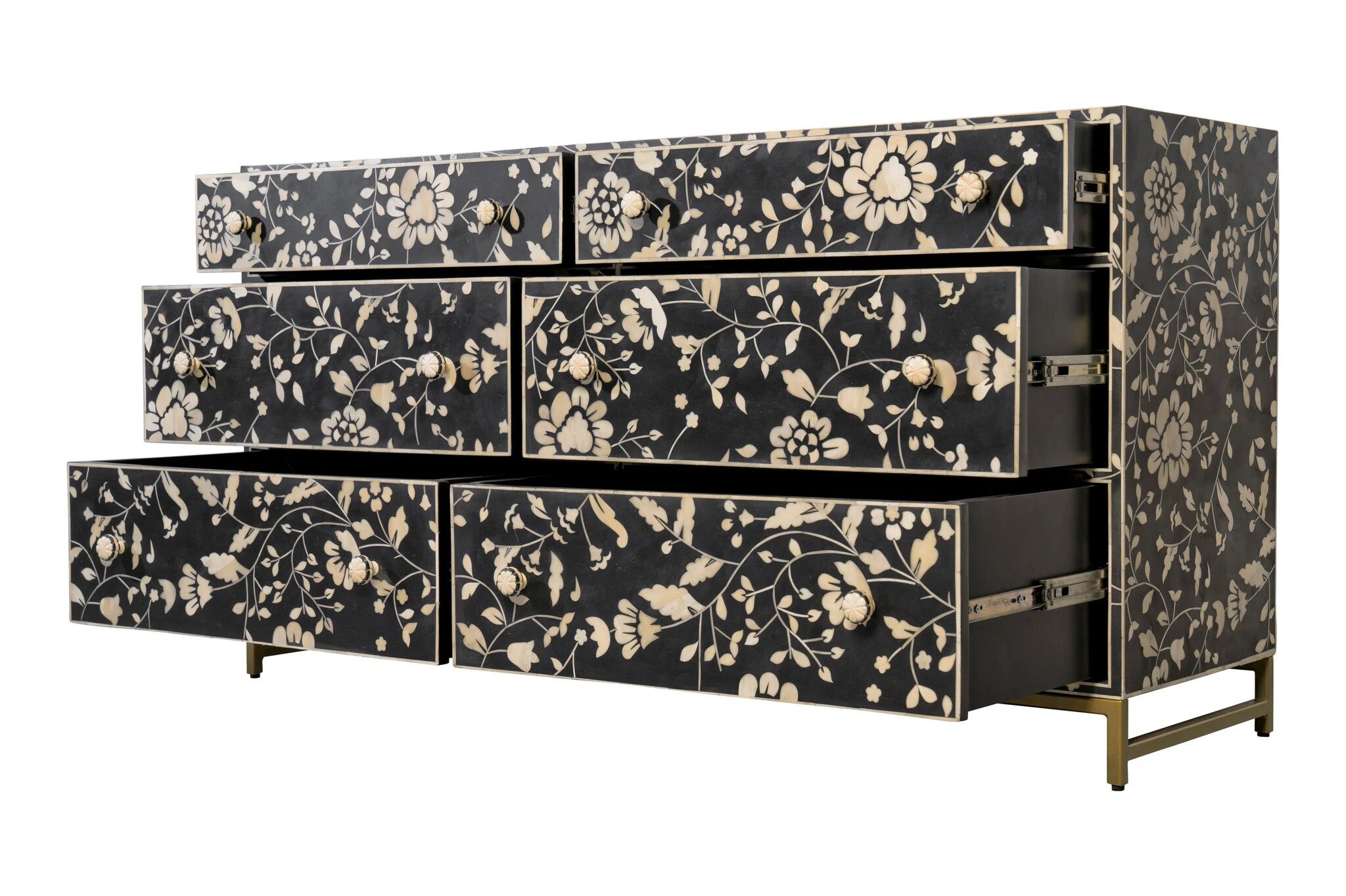 Flora Fauna Bone Inlay Chest of Drawers Bone Inlay Chest of 6 - Etsy