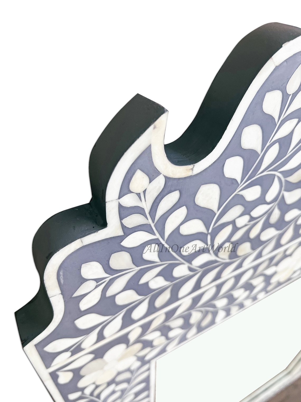 Bone Inlay Crested Mirror Grey Dove Grey Mirror Bone Inlay - Etsy