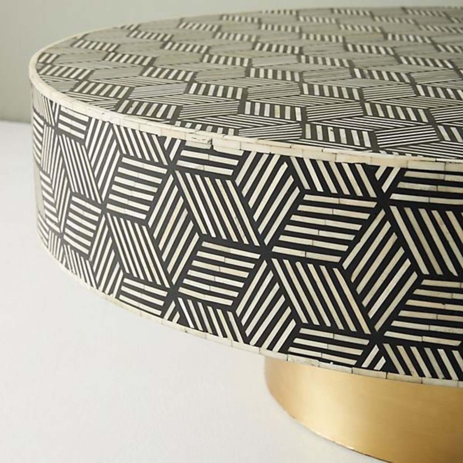 Optical Bone Inlay Coffee Table Black, Bone Inlay Coffee Table, Black ...