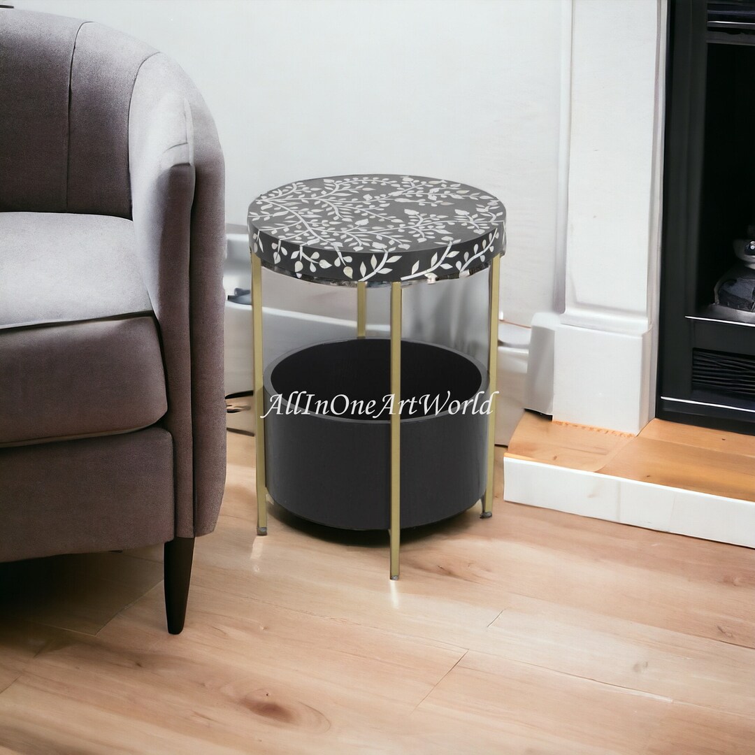 Mother of Pearl Inlay End Table, MOP Inlay End Table, MP Inlay Side ...