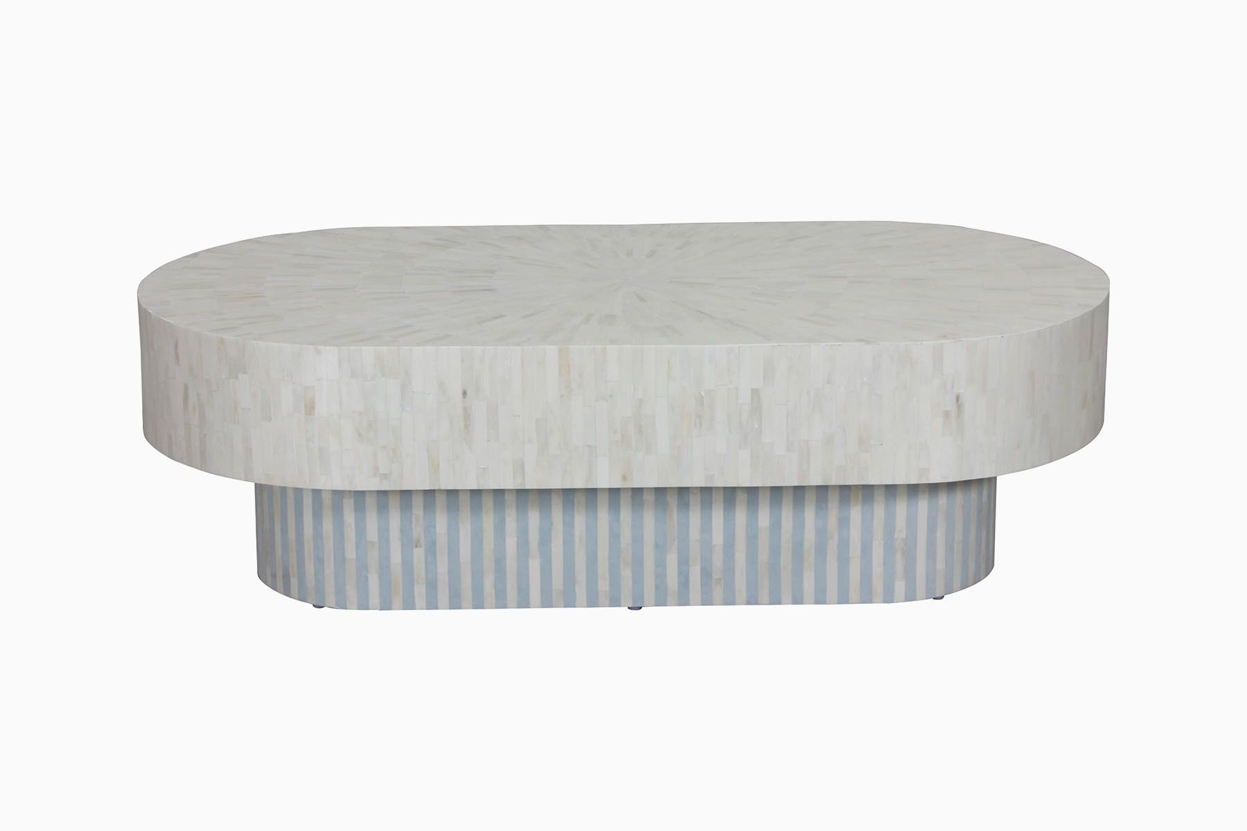 Bone Inlay Coffee Table Oval Bone Inlay Center Table Bone - Etsy