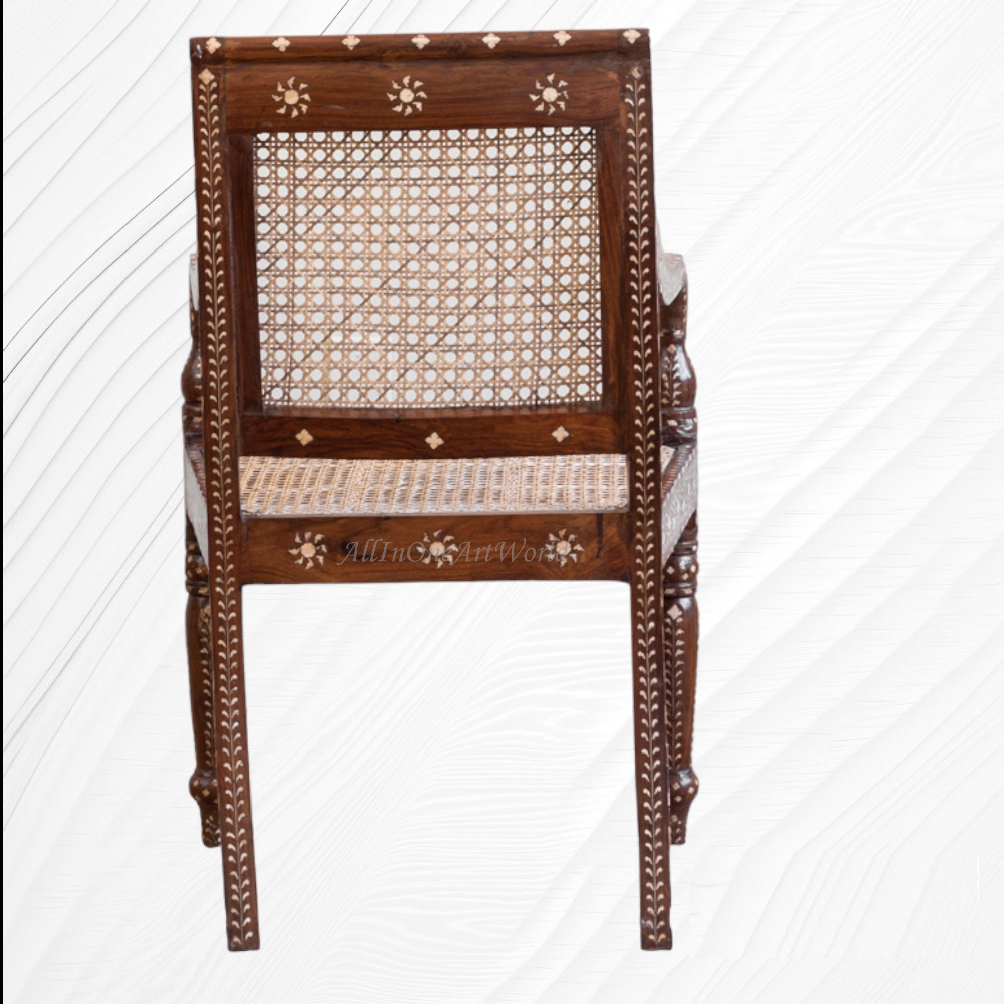 Teakwood Bone Inlaid Chair With Arms, Bone Inlaid Chair, Teakwood Chair ...