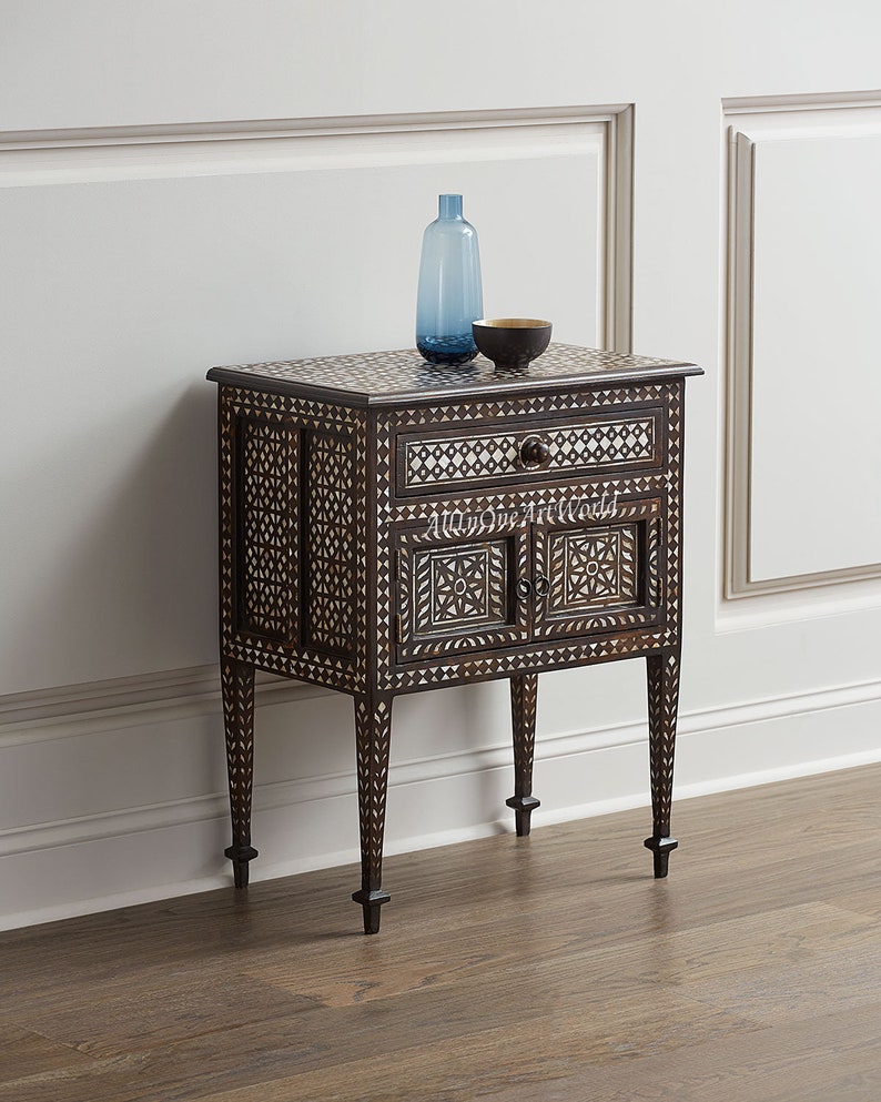 Gganbu Bone Inlay Nightstand - Etsy