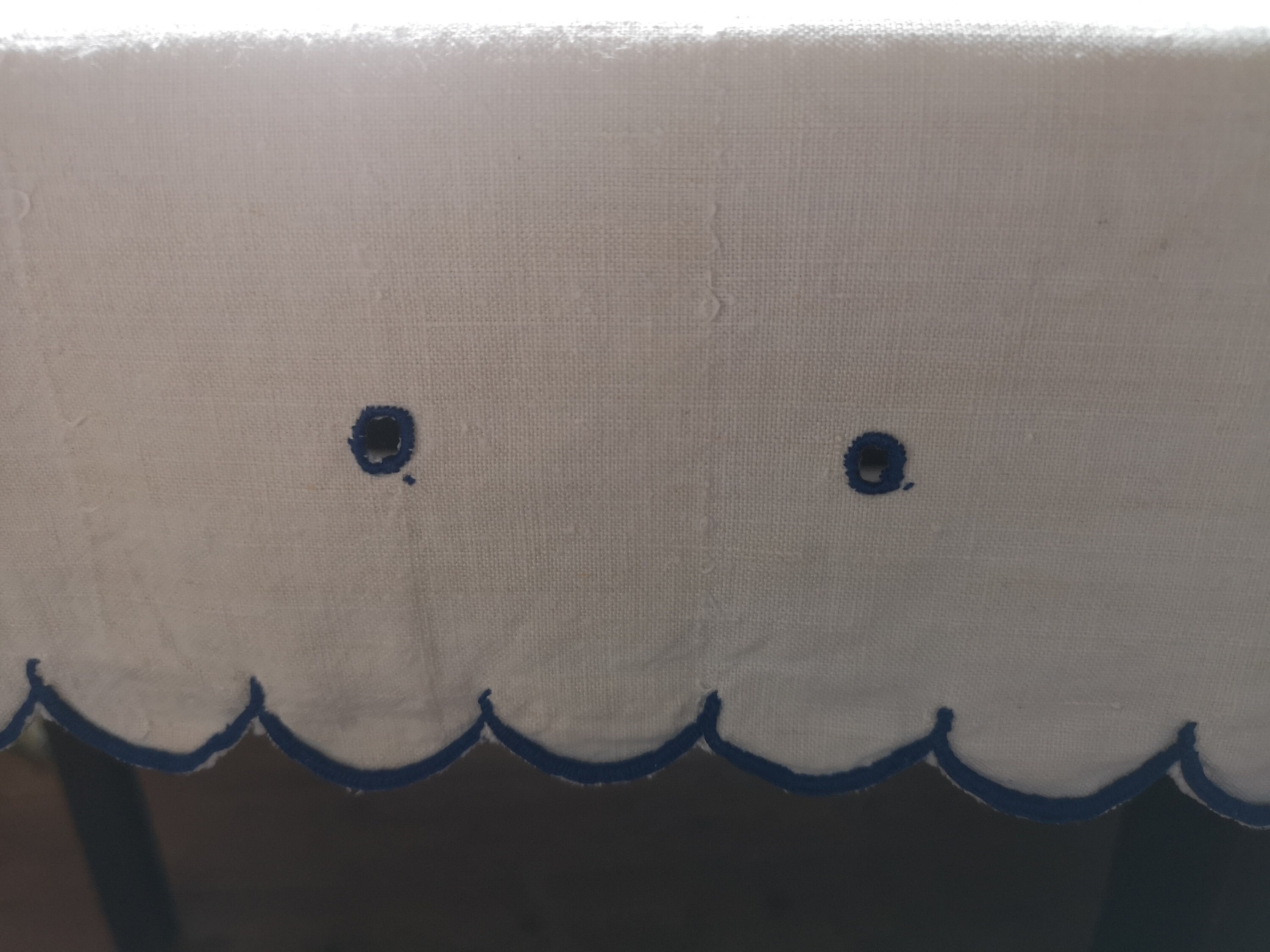 Antique Hand Embroidered Chimney Border or Shelf Trim Pure Linen, Blue ...