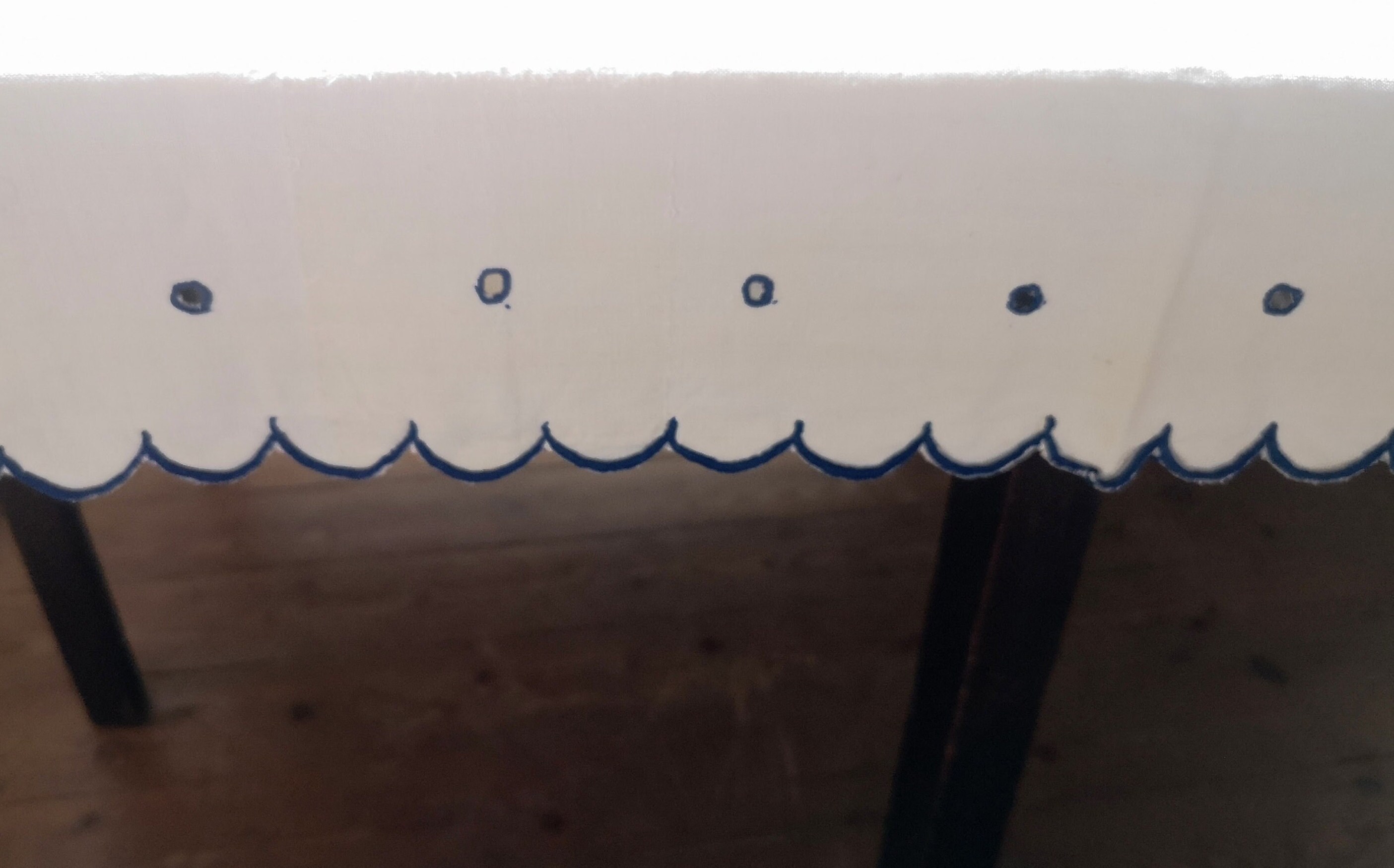 Antique Hand Embroidered Chimney Border or Shelf Trim Pure Linen, Blue ...