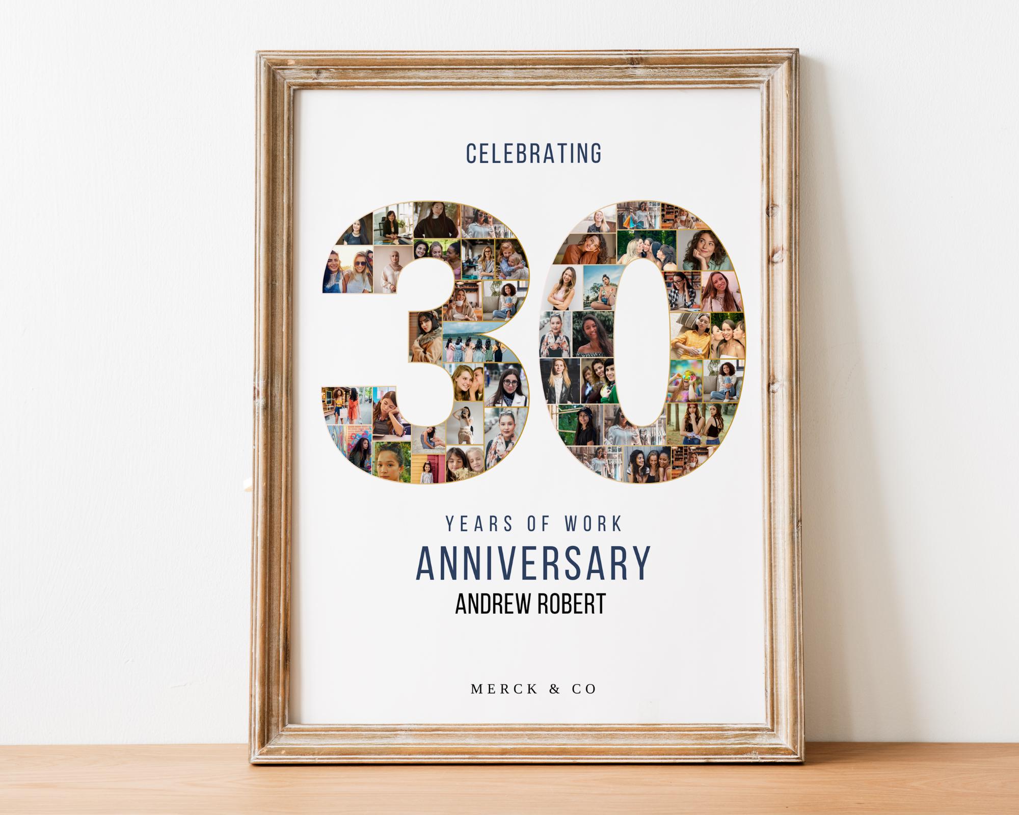 30th Work Anniversary Photo Collage Gift (digital Download) - Etsy