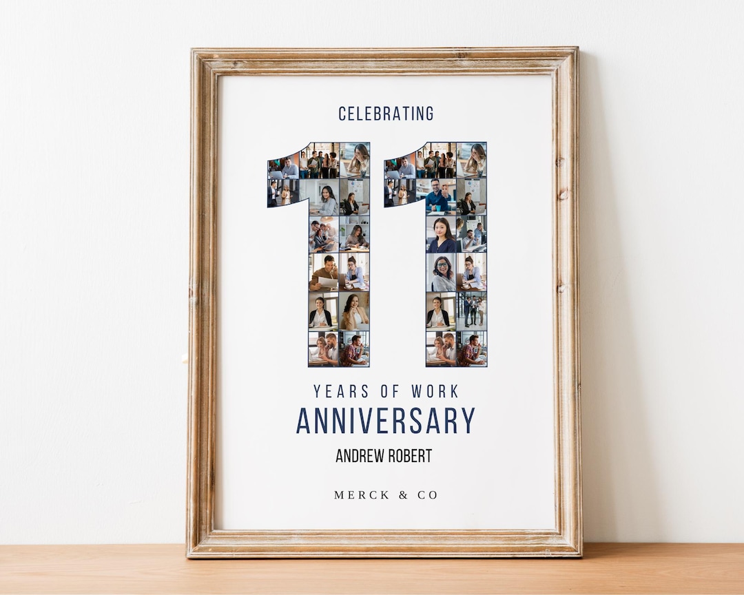 11th Work Anniversary Photo Collage Gift (digital File) - Etsy