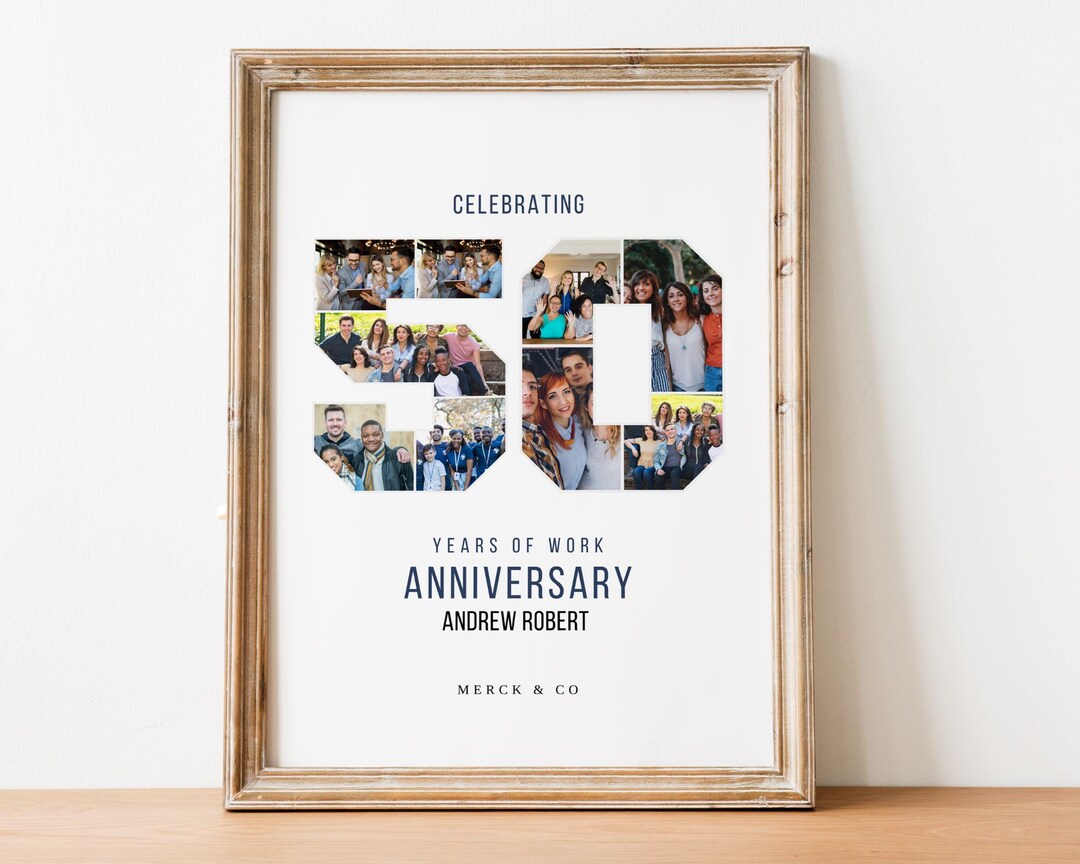 50th Work Anniversary Photo Collage Gift (digital Download) - Etsy