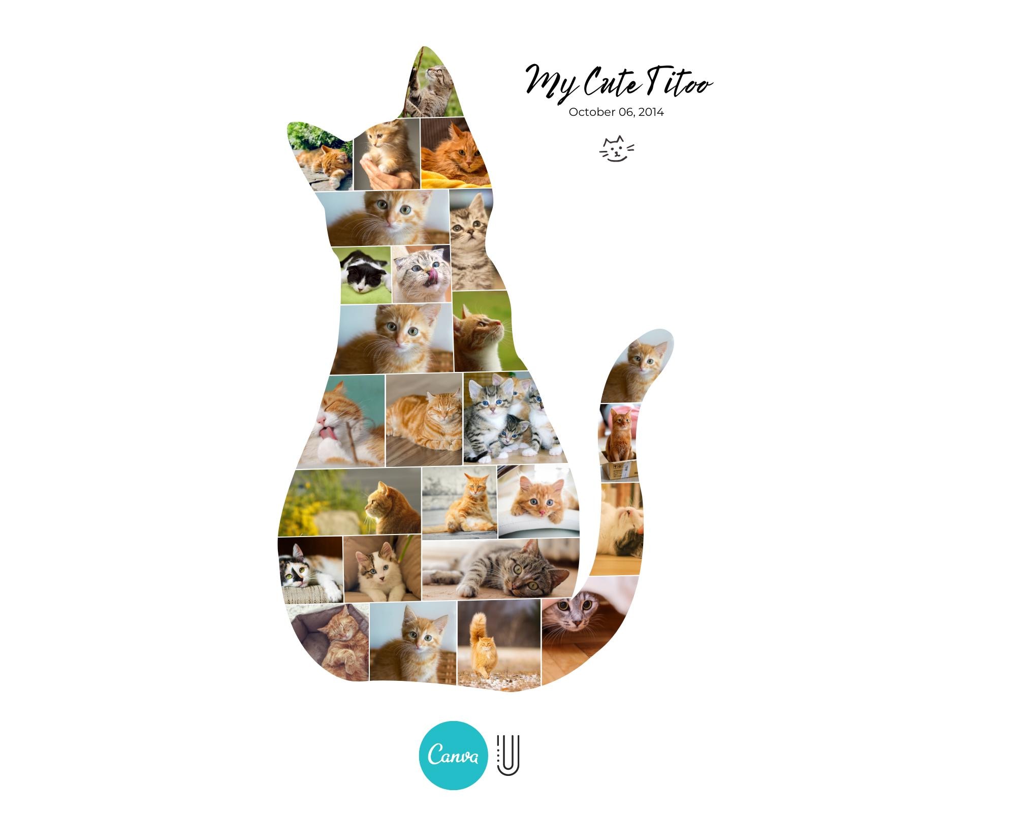 Cat Photo Collage Template: Pet Memorial Gift (canva) - Etsy