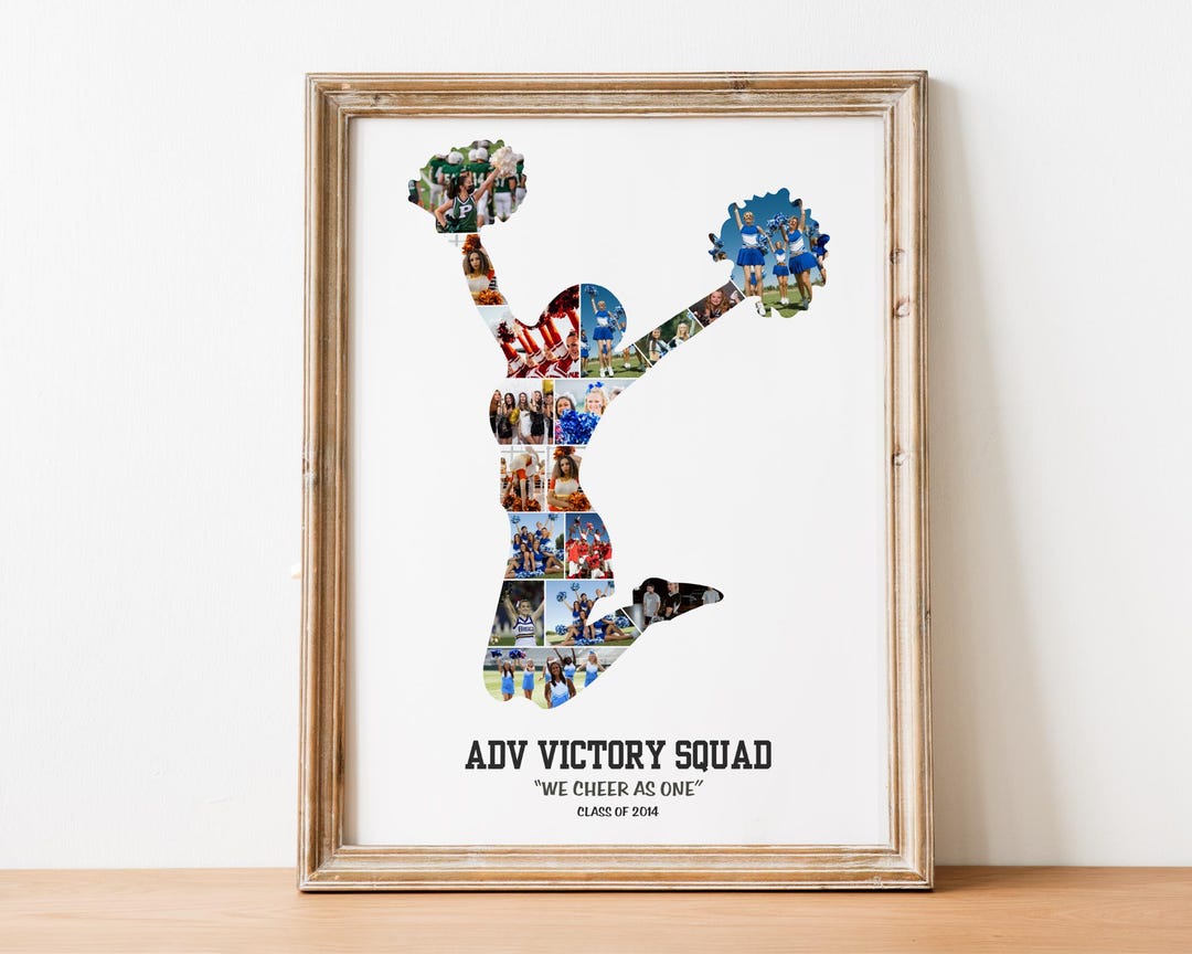 Cheerleading Photo Collage,cheerleader Senior Night Gift,graduation ...