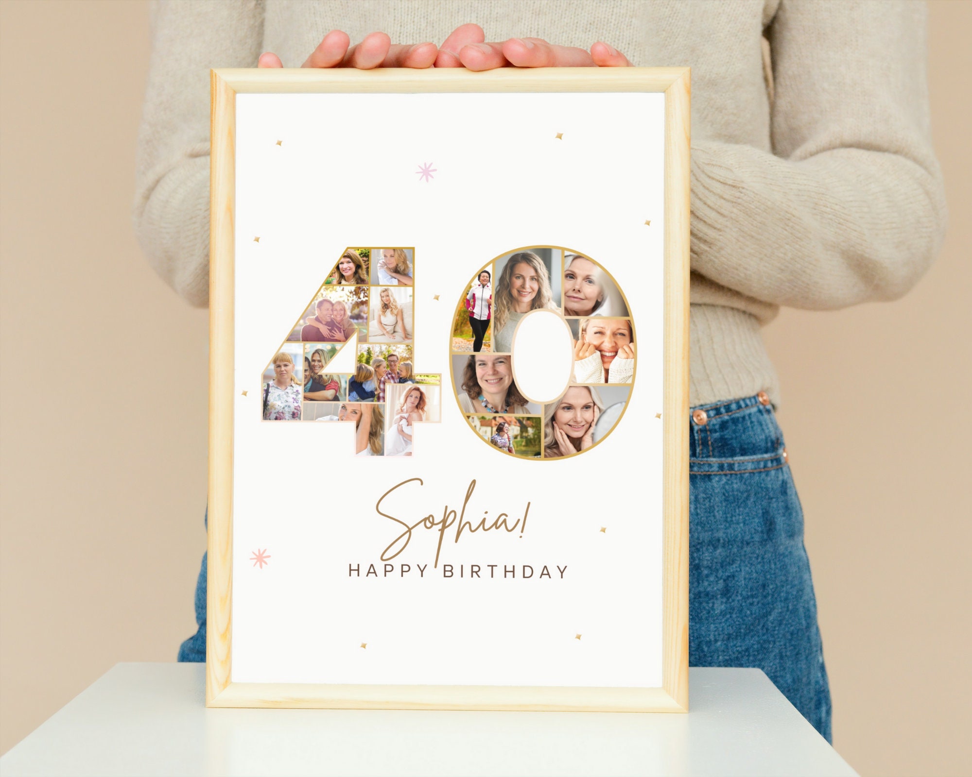 40 Number Photo Collage,40th Birthday Number, 40 Photo Collage Canva ...