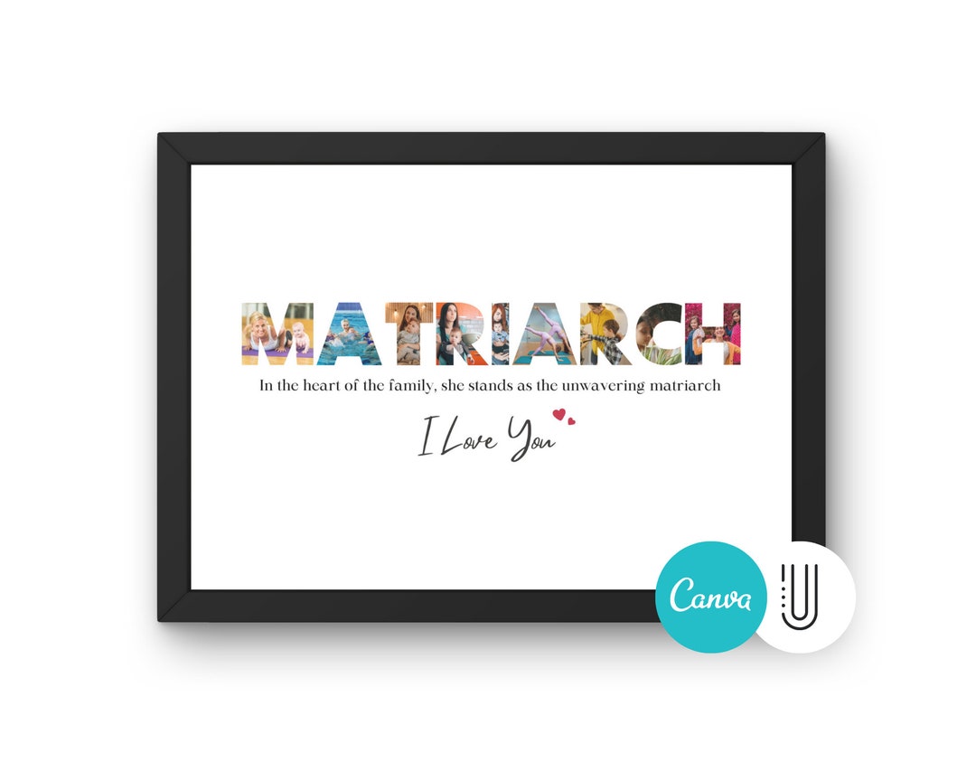 Matriarch Photo Frame, Personalized Matriarch Frame, Matriarch Print ...