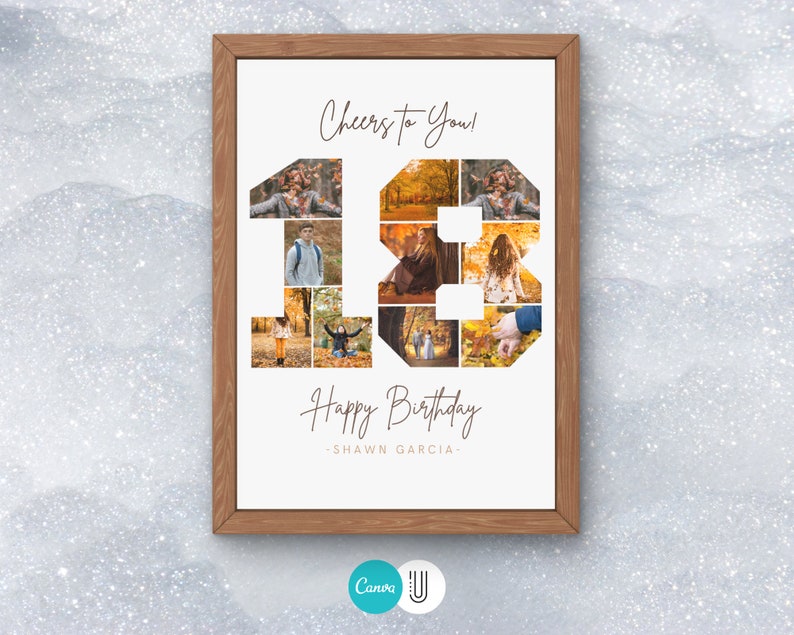 18th Birthday Photo Collage: Custom Number Eighteen Gift (digital File ...