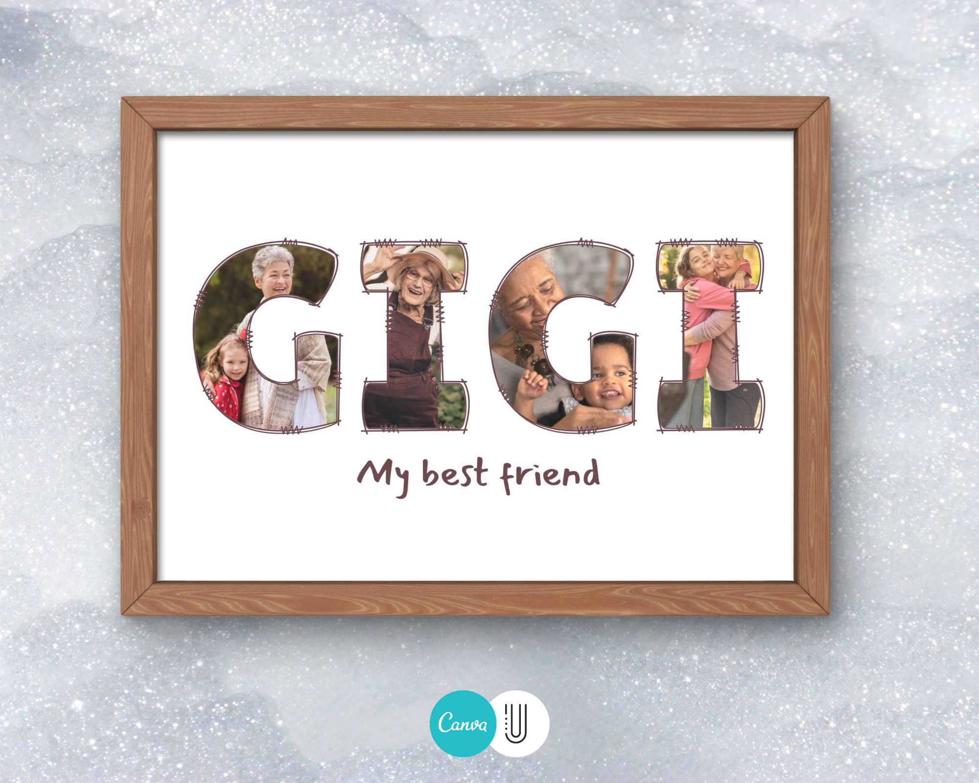 Custom Gigi Photo Collage, Personalized Gigi Collage, Editable Photo ...