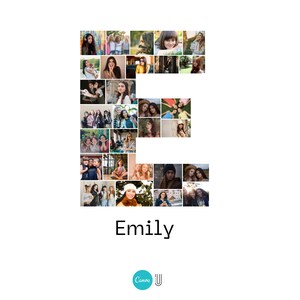 Custom Letter E Photo Collage - Personalized Gift (digital File) - Etsy