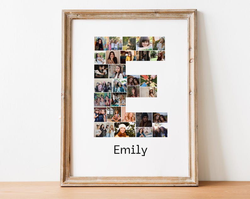 Custom Letter E Photo Collage - Personalized Gift (digital File) - Etsy
