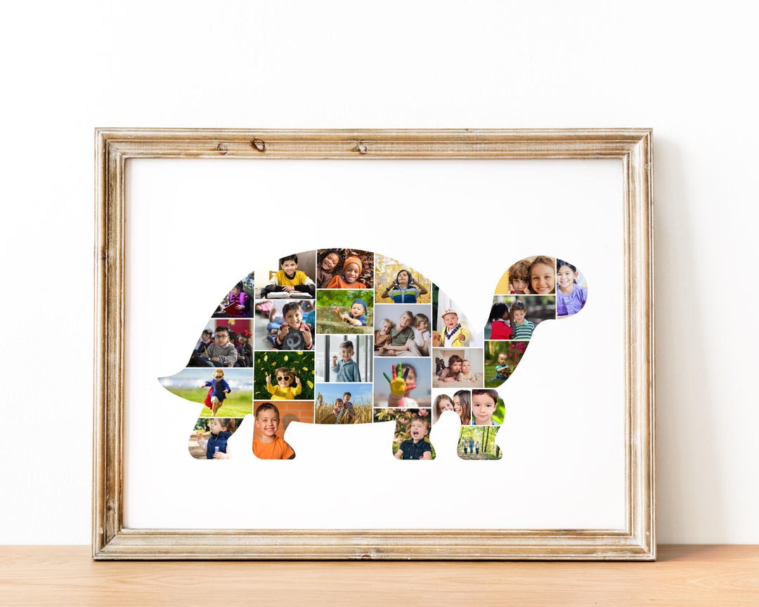 Tortoise Shape Photo Collage Template, Nursery Wall Art, Boys Bedroom ...