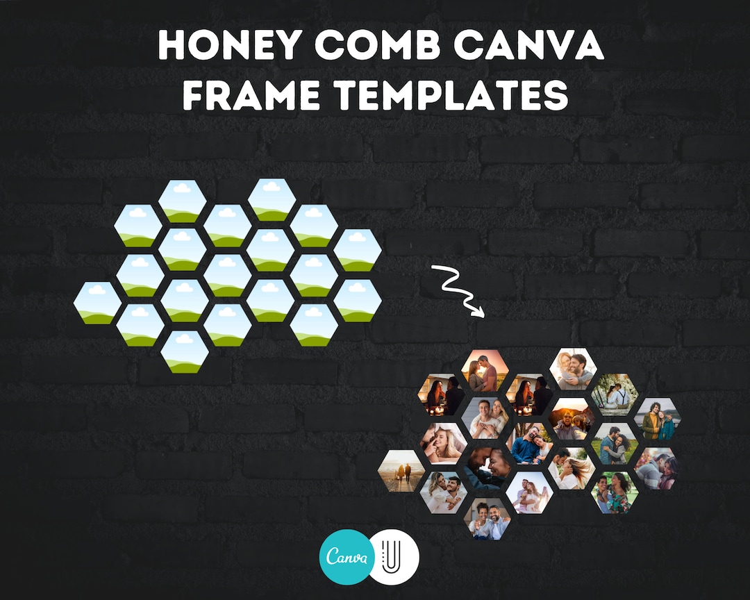 Honeycomb Photo College Canva Frames - Etsy
