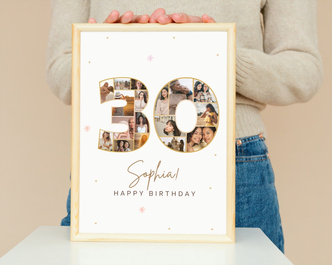 30 Collage Frame Canva, 30 Number Collage, 30th Birthday Collage, 30th ...