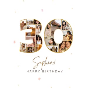 30 Collage Frame Canva, 30 Number Collage, 30th Birthday Collage, 30th ...