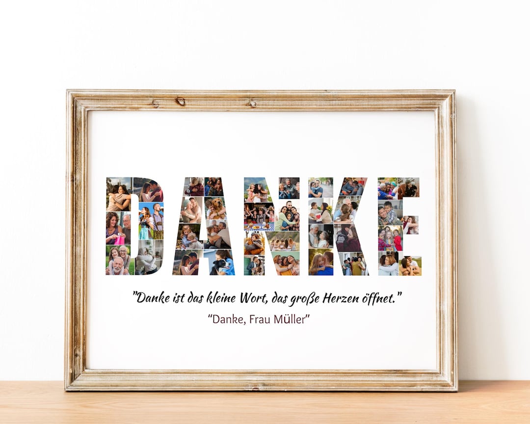 Personalized 'DANKE' Picture Collage,thank You Gift for Teachers,mom ...