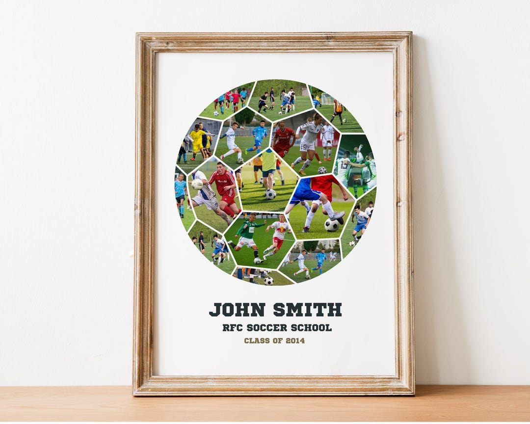 Soccer Ball Photo Collage,football Shape Picture Collage,shape of ...