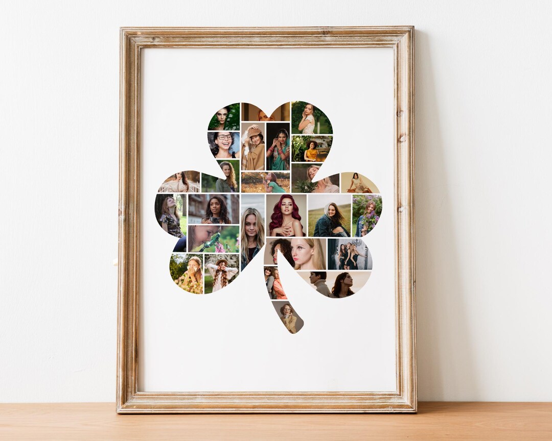 Picture Collage Shamrock Template , Photo Grid Cute Shamrock Photo ...