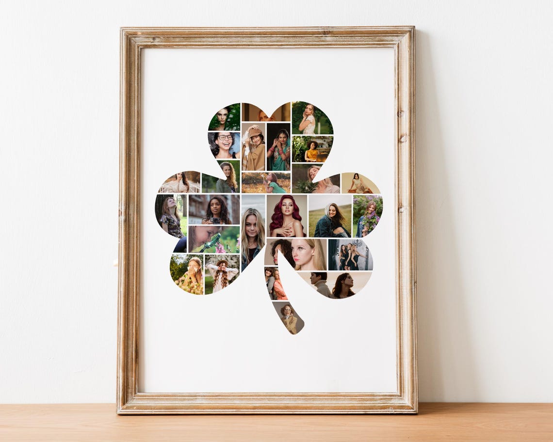 Picture Collage Shamrock Template , Photo Grid Cute Shamrock Photo ...