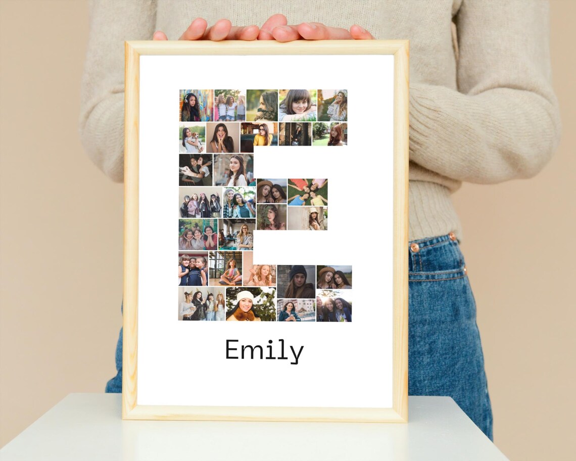Custom Letter E Photo Collage - Personalized Gift (digital File) - Etsy