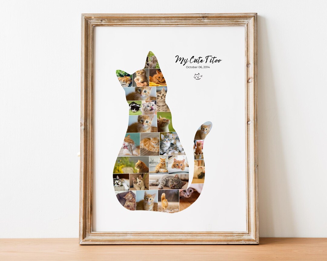 Cat Photo Collage Template: Pet Memorial Gift (canva) - Etsy
