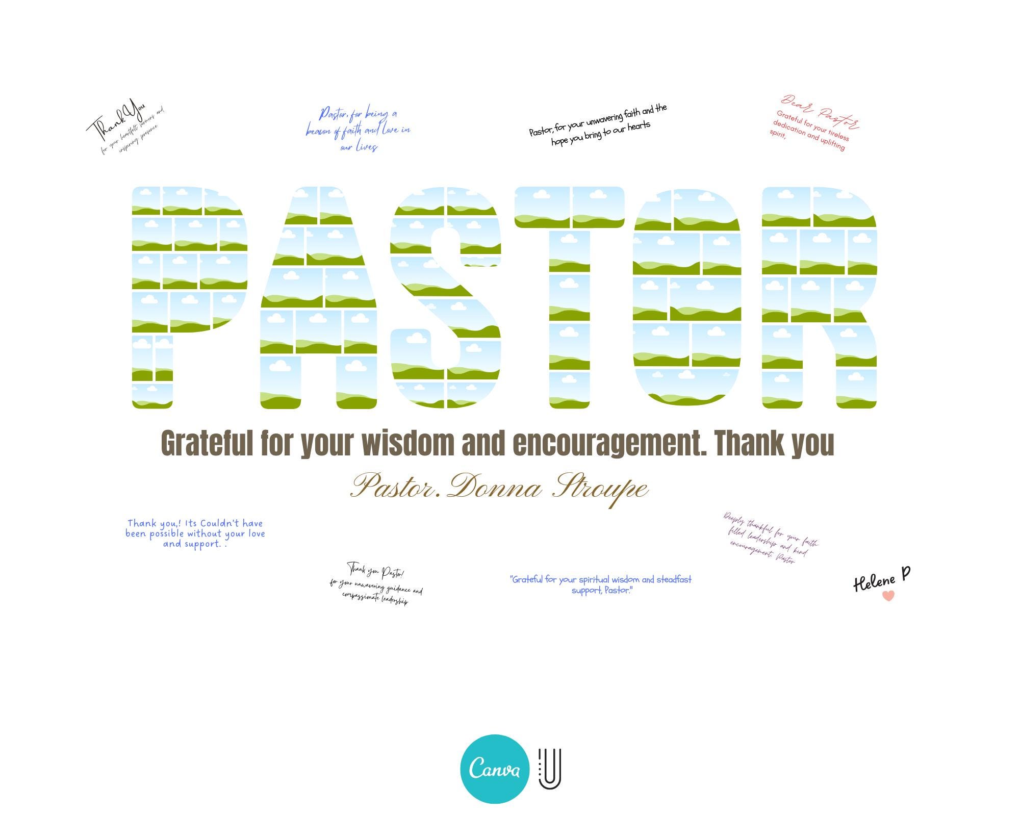 Pastor Appreciation Photo Collage: Christian Church Group Gift (canva ...