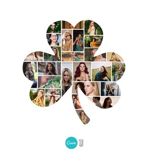 Picture Collage Shamrock Template , Photo Grid Cute Shamrock Photo ...