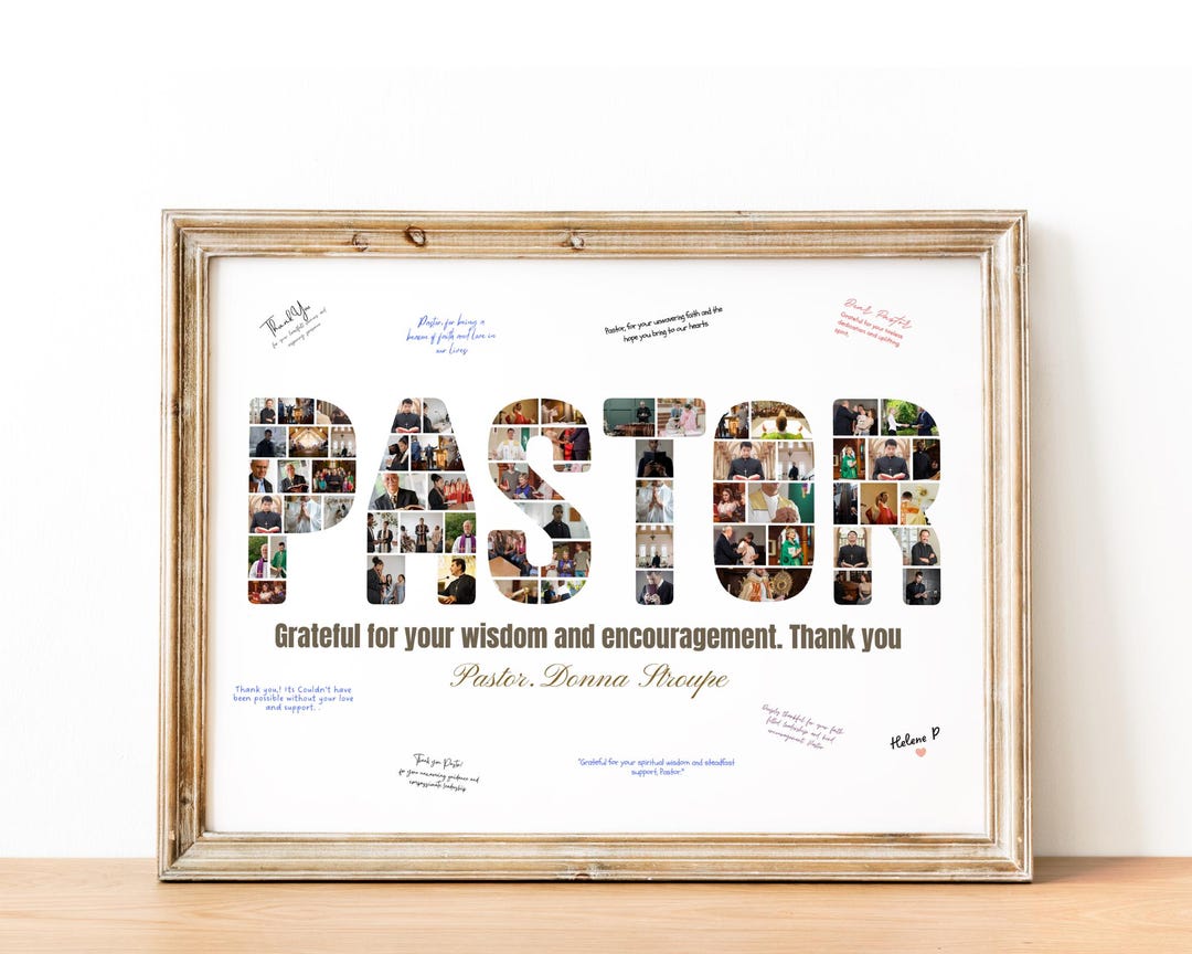 Pastor Appreciation Photo Collage: Christian Church Group Gift (canva ...