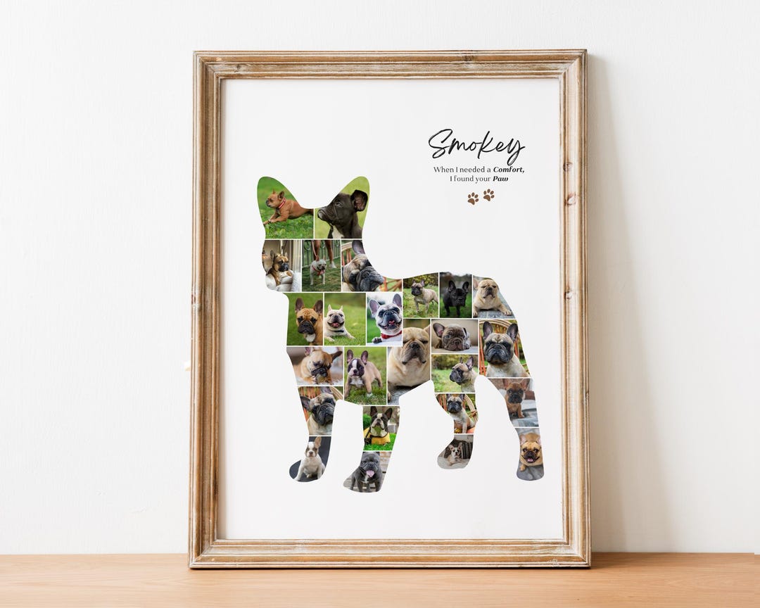 French Bulldog Photo Collage: Custom Pet Memorial Gift (digital ...