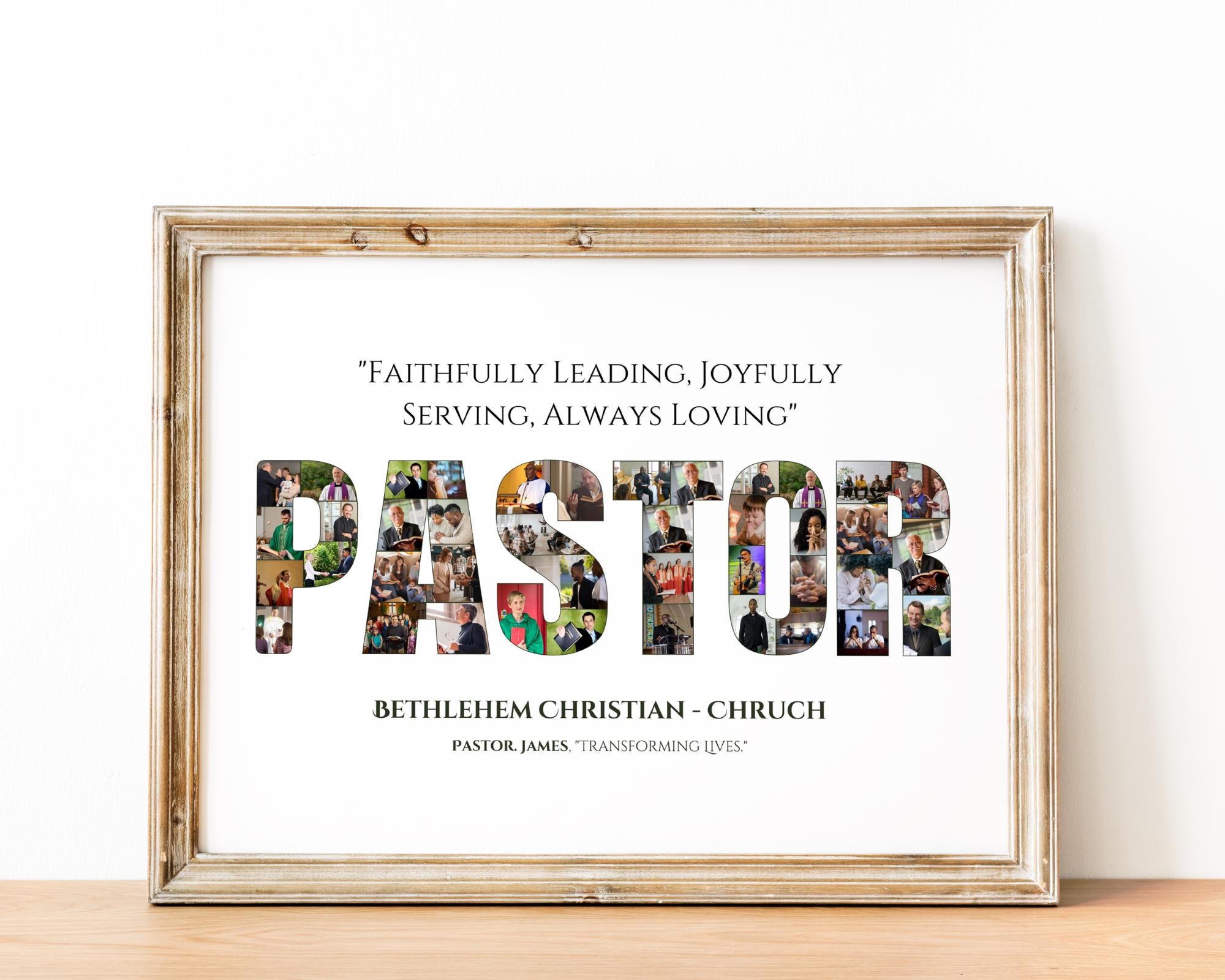Pastor Appreciation Photo Collage: Christian Group Gift (digital File ...