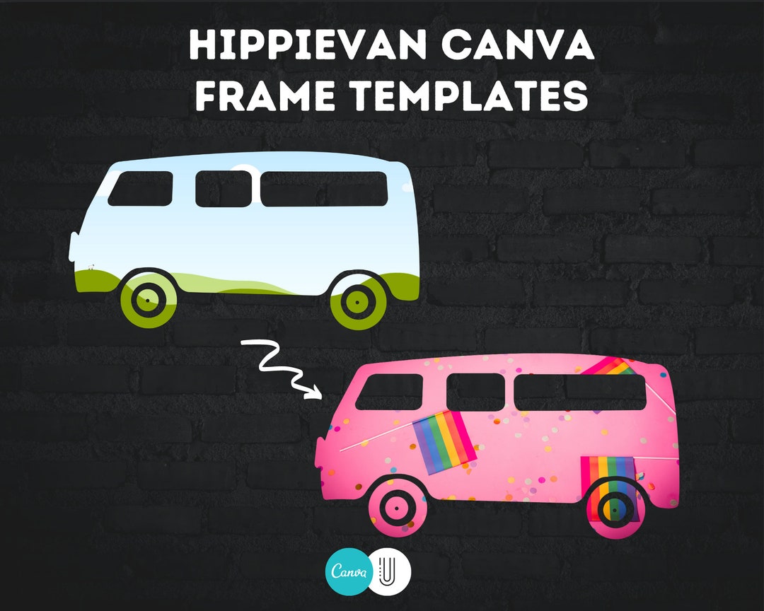 Hippievan Canva Frame Template,hippie Van Journeys, Van Inspired Frames ...